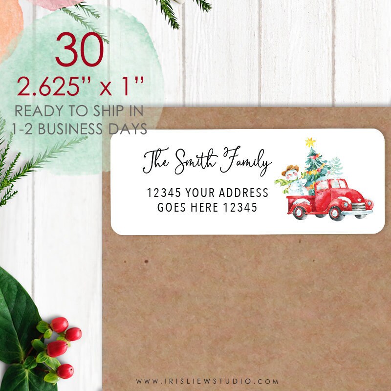 Christmas Return Address Labels. Personalized Return Address Labels ...