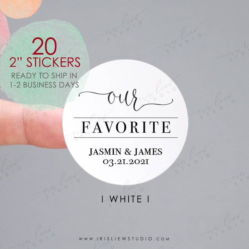 20 Our Favorite Stickersprinted Wedding Favor | Etsy
