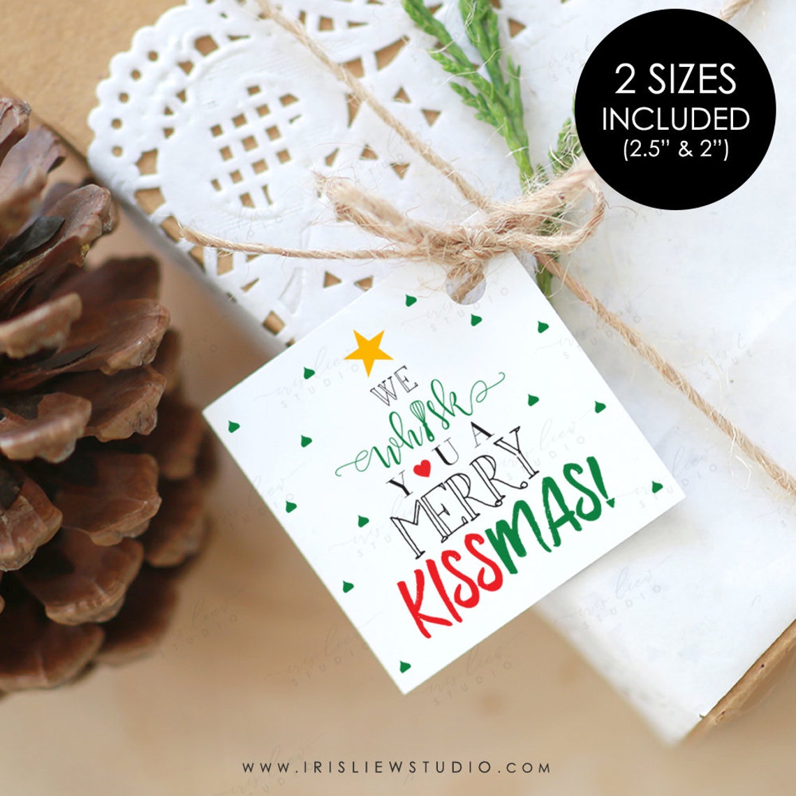 We Whisk You A Merry Kissmas Printable Tags, Christmas Printable Tags ...