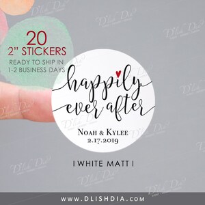 Happily Ever After Stickers, Wedding Favor Stickers,wedding Stickers ...