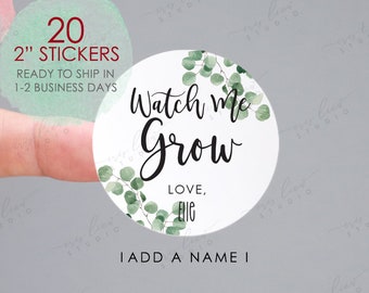 20 Custom Watch Me Grow Tagsprinted Watch Me Grow - Etsy