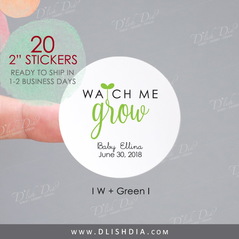 Watch Me Grow Favor Stickers,succulent Favor Stickers,watch Me Grow ...