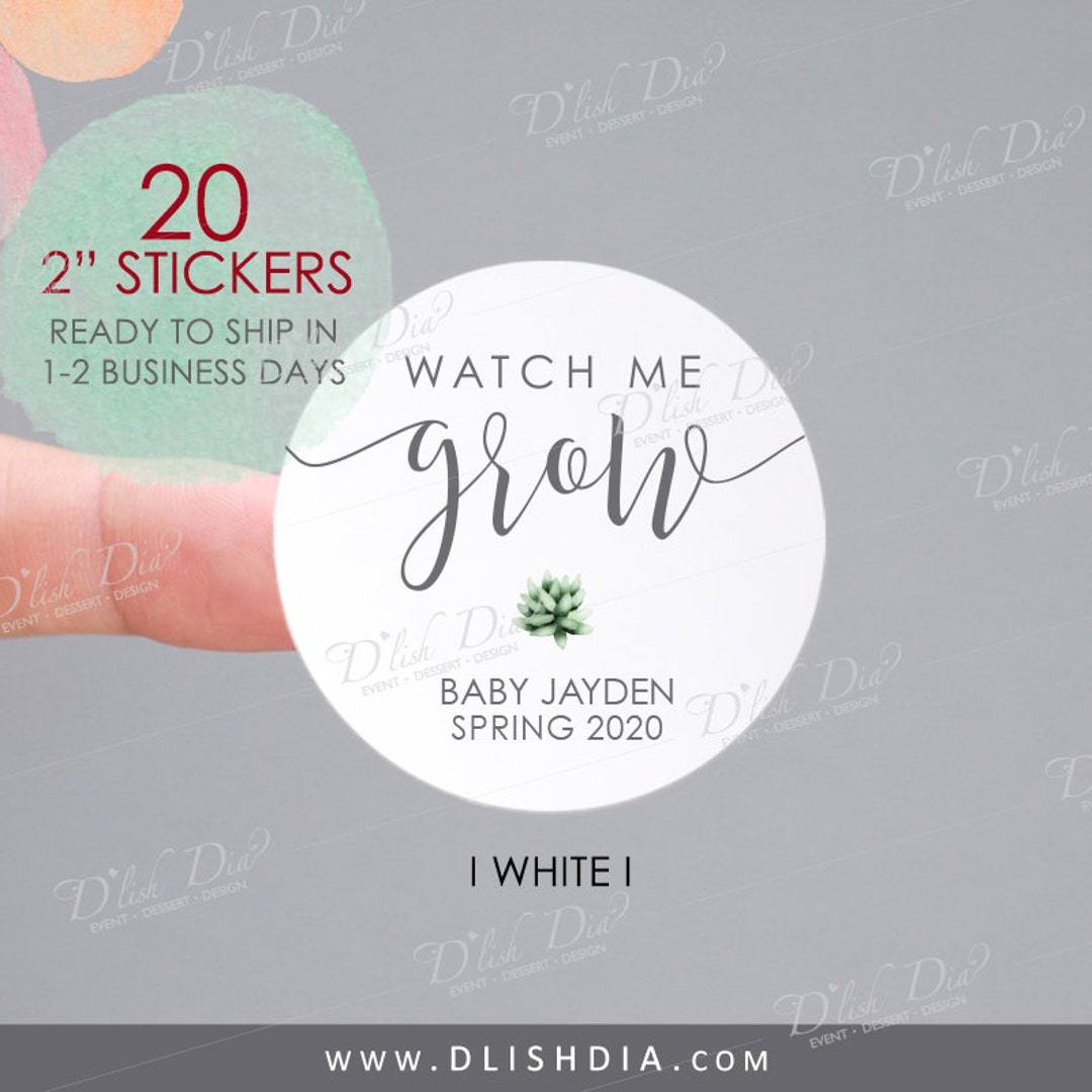 Watch Me Grow Favor Stickers,succulent Favor Stickers,watch Me Grow ...