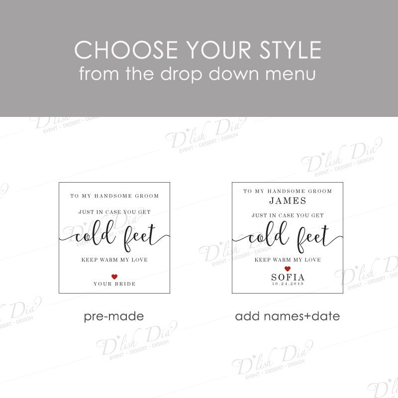 Just in Case You Get Cold Feet Labelgift for Groomgift From - Etsy