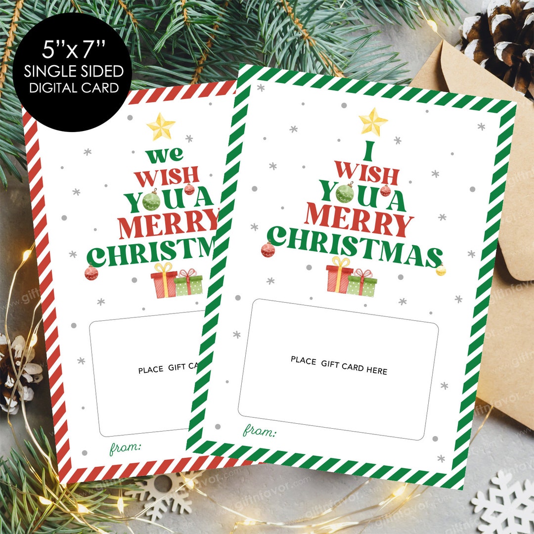 We Wish You a Merry Christmas Card,gift Card Holder,christmas Gift Card ...