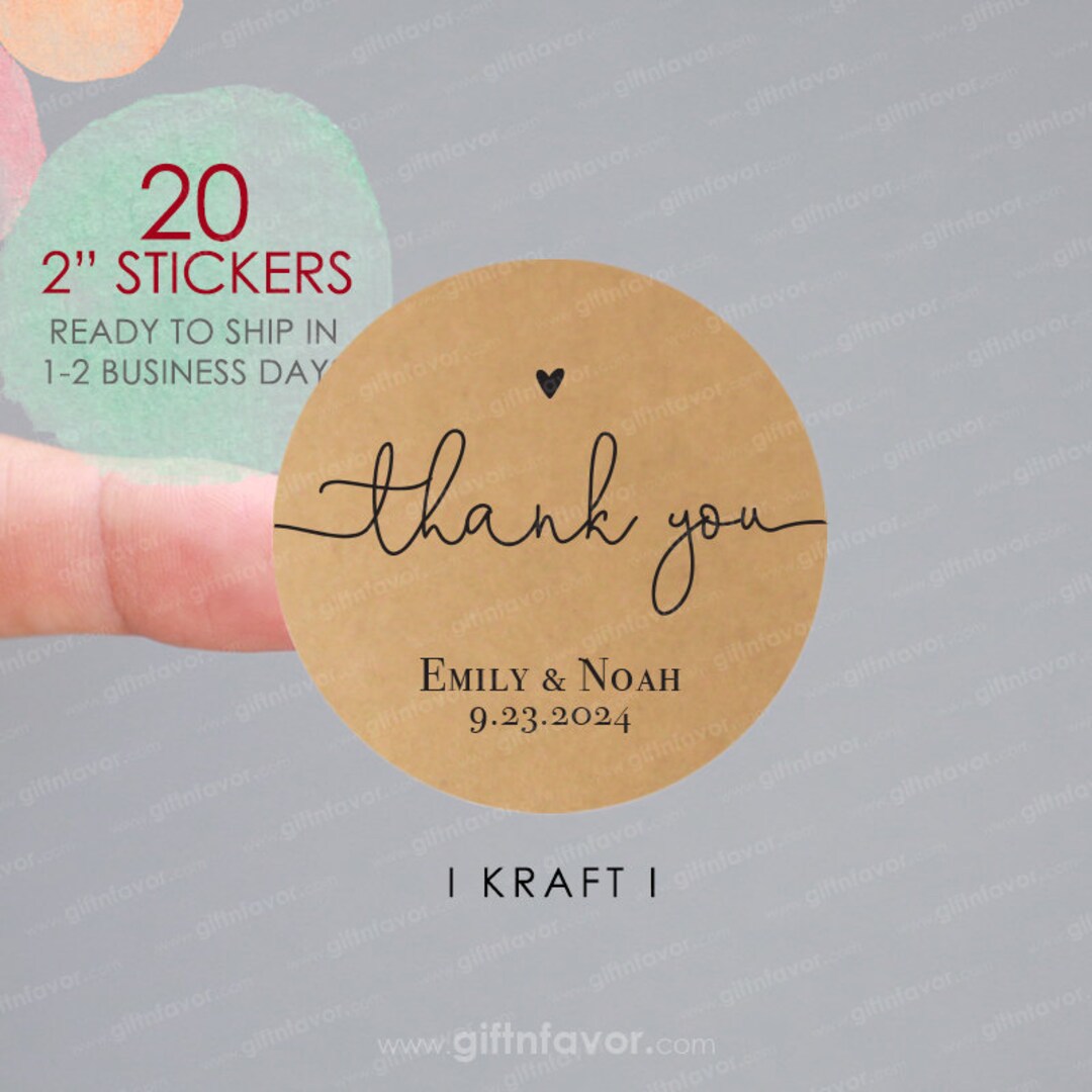Thank You Stickers,wedding Favor Stickers,custom Wedding Favor Stickers ...