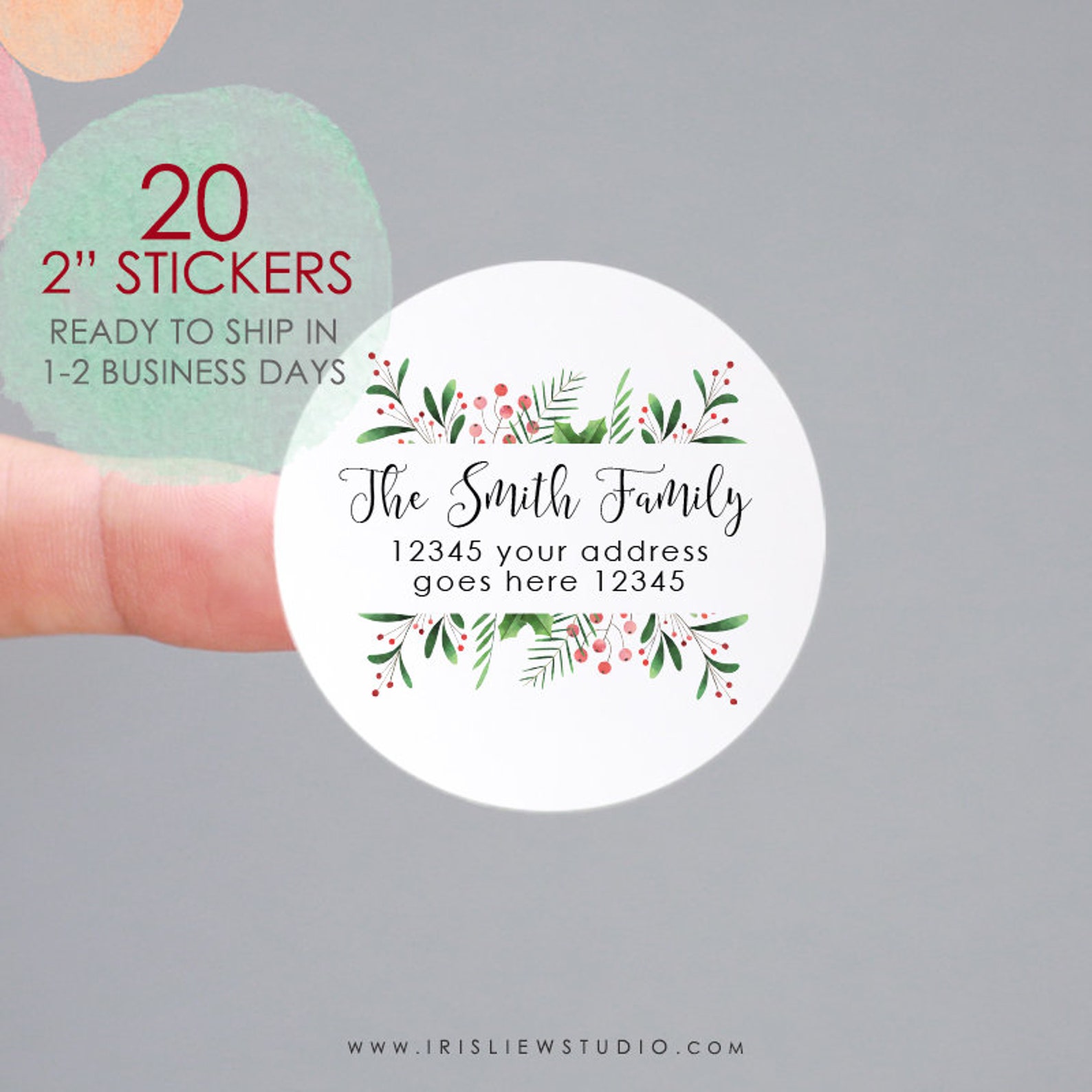 Christmas Return Address Labels. Personalized return address | Etsy