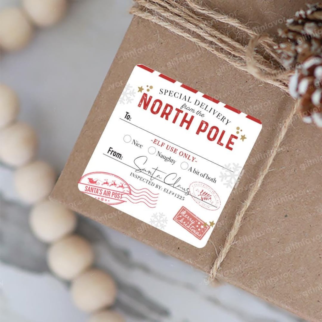 Special Delivery From the North Pole Stickers,santa Stickers,christmas ...