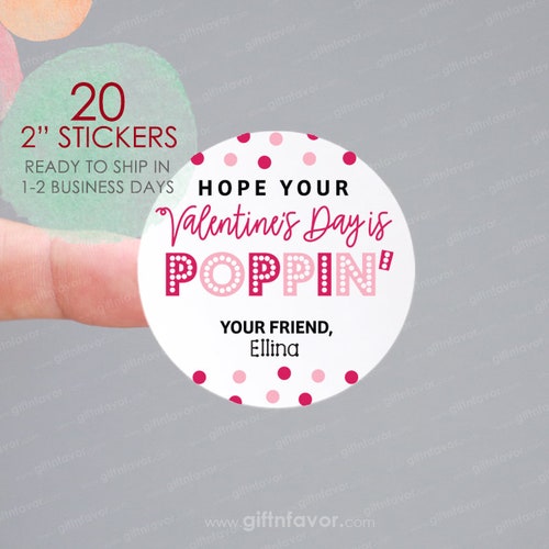 Hope Your Valentine's Day is Poppin Stickersclass - Etsy