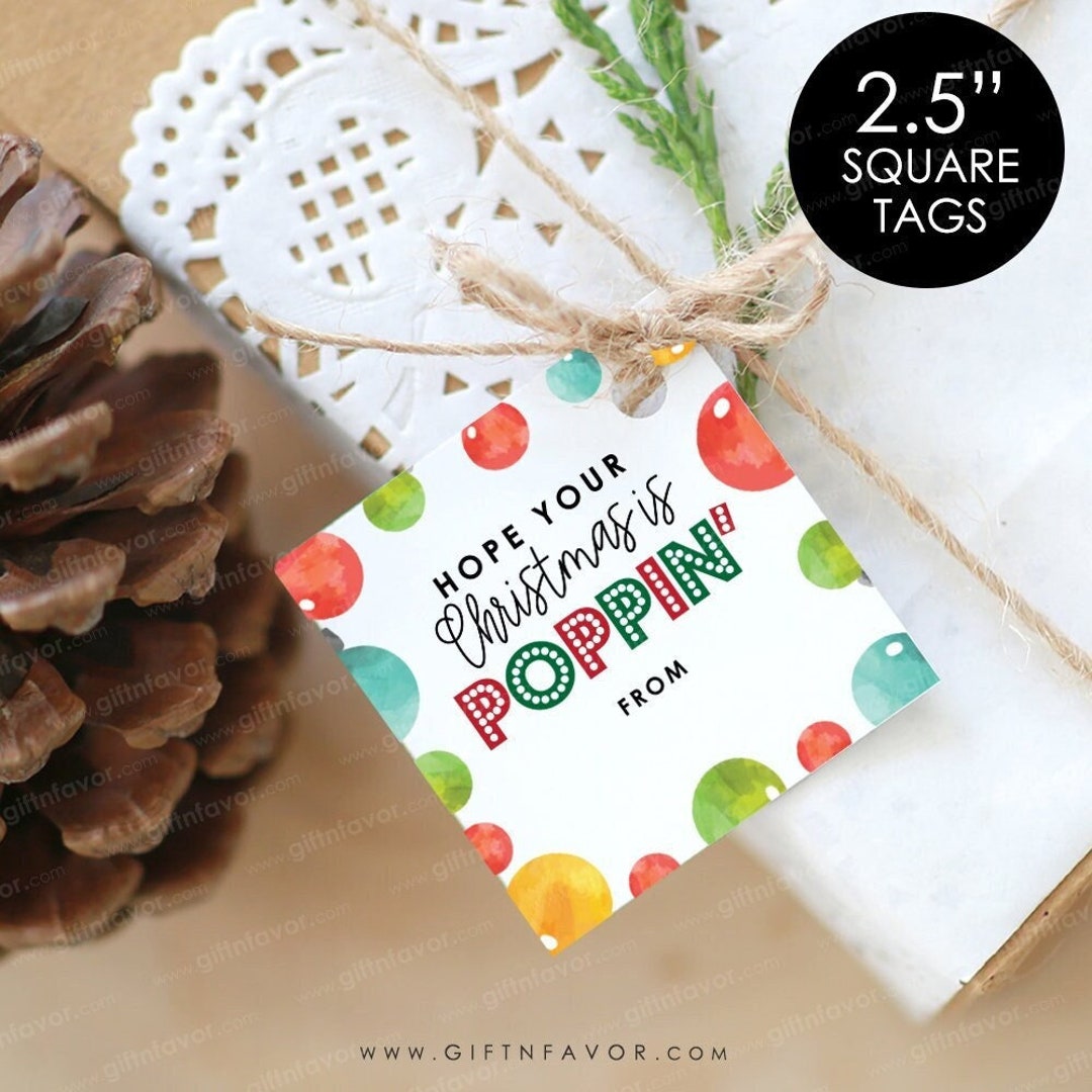Digital Christmas Tags,hope Your Christmas is Poppin' Tags,christmas ...