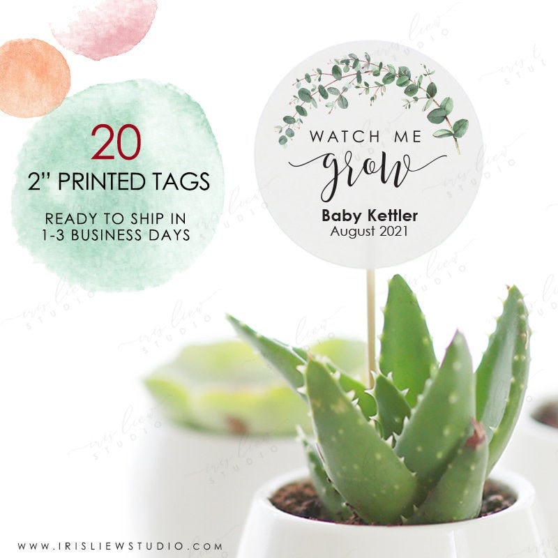 20 Custom Watch Me Grow Tagsprinted Watch Me Grow - Etsy