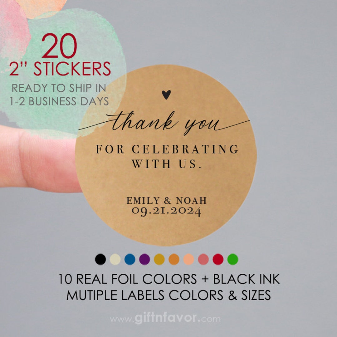 Thank You for Celebrating With Us Labels,wedding Favor Labels,wedding ...