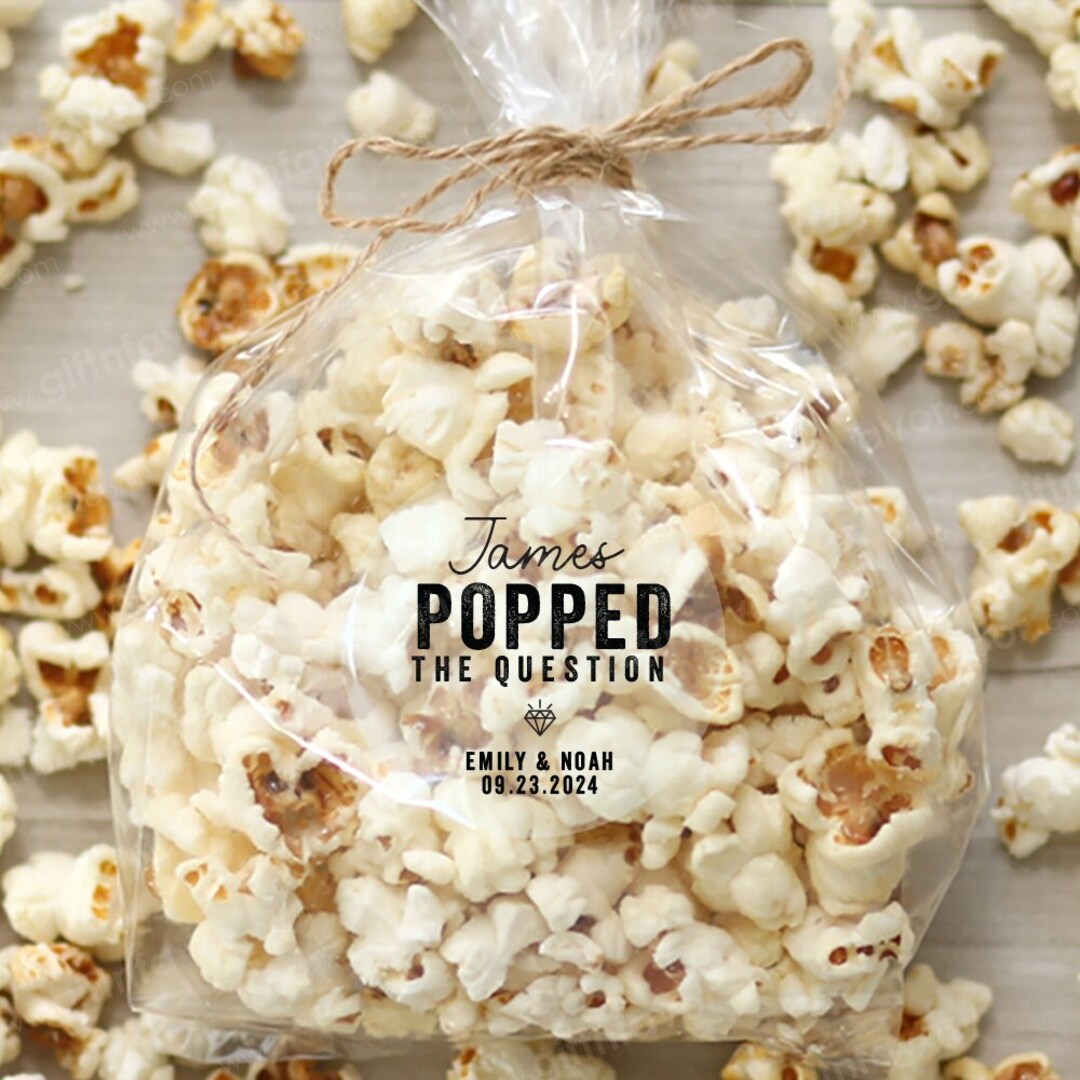 He Popped the Question Stickers,bridal Shower Favor Stickers,popcorn ...