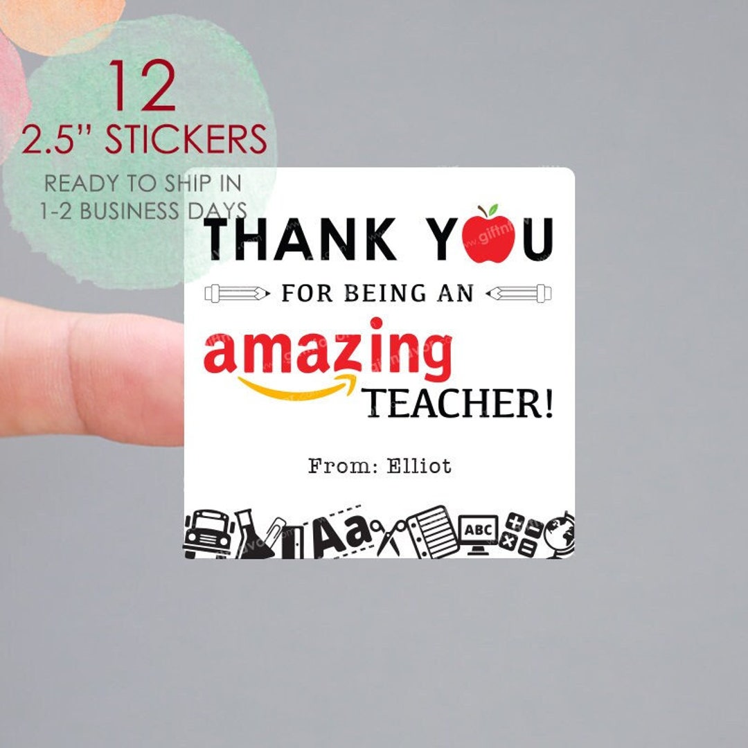 Thank You for Being an Amazing Teacher Tags,teacher Appreciation Labels ...