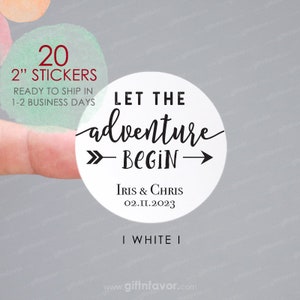 Let the Adventure Begin Stickers,baby Shower Favor Stickers,custom ...