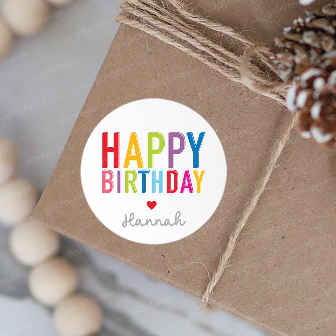 Happy Birthday Stickers,birthday Tags,personalized Birthday Stickers ...