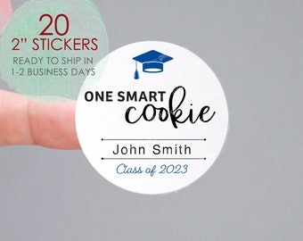 One Smart Cookie Favor Sticker, Minimalist Sticker, Graduation Favor ...