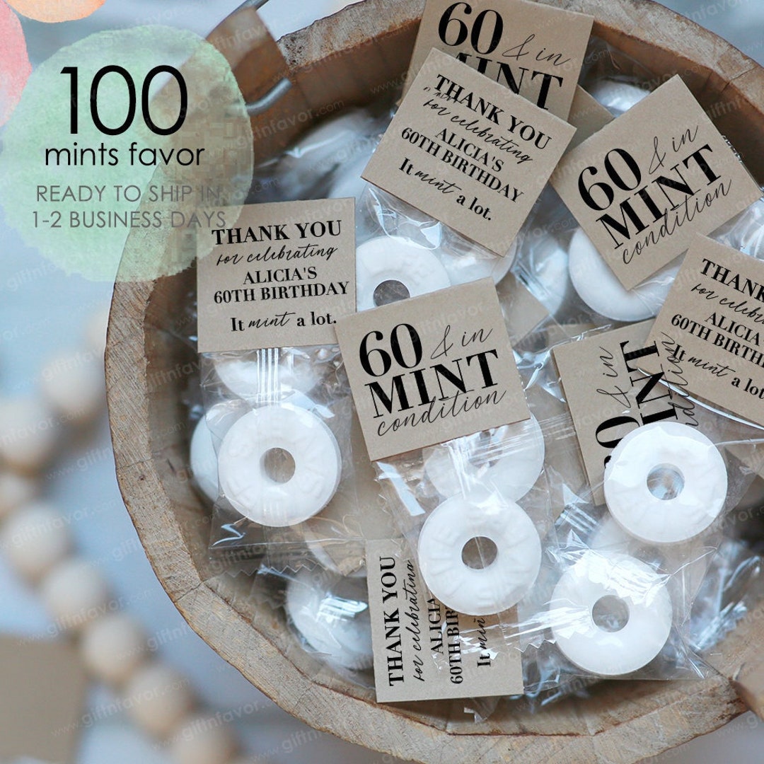Birthday Party Mints,birthday Party Favors,40 and in Mint Condition,diy ...