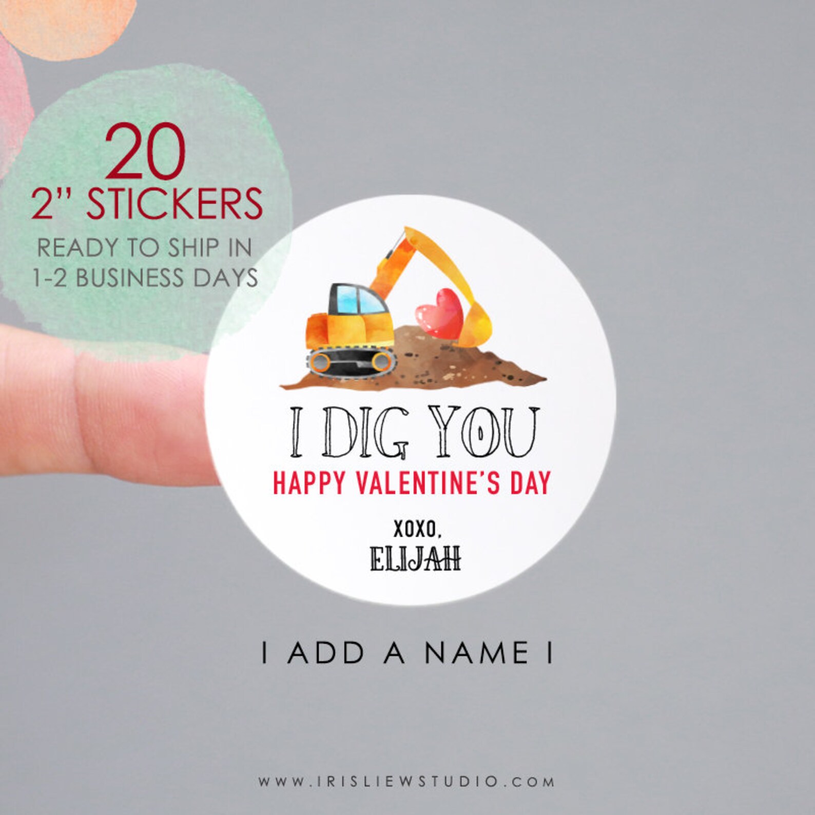 I DIG YOU Stickers,personalized Valentine's Day Stickers,kids ...