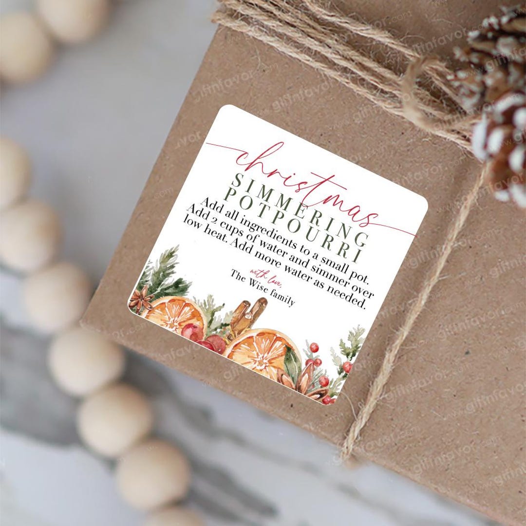 Printed Christmas Simmering Potpourri Labels,custom Christmas Simmering ...
