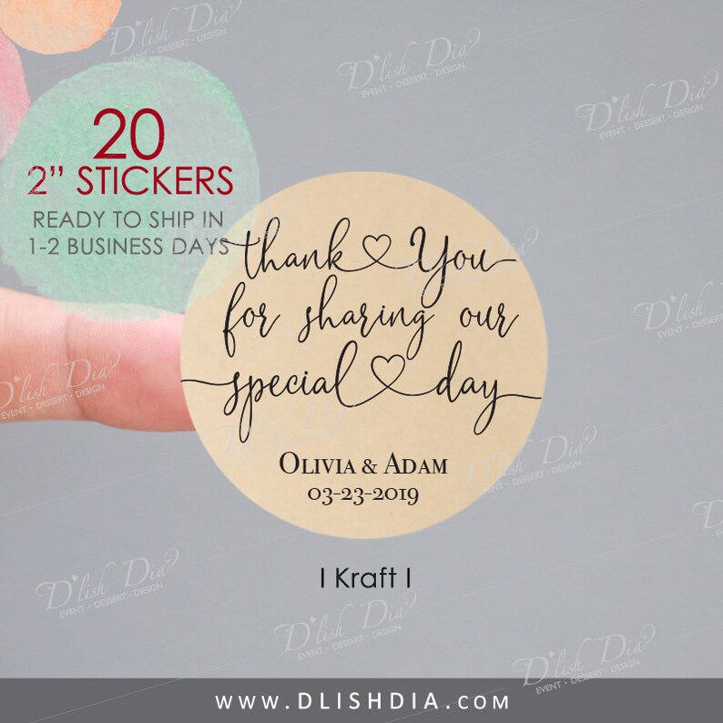 Thank You For Sharing Our Special Day Stickerscustom Wedding Etsy