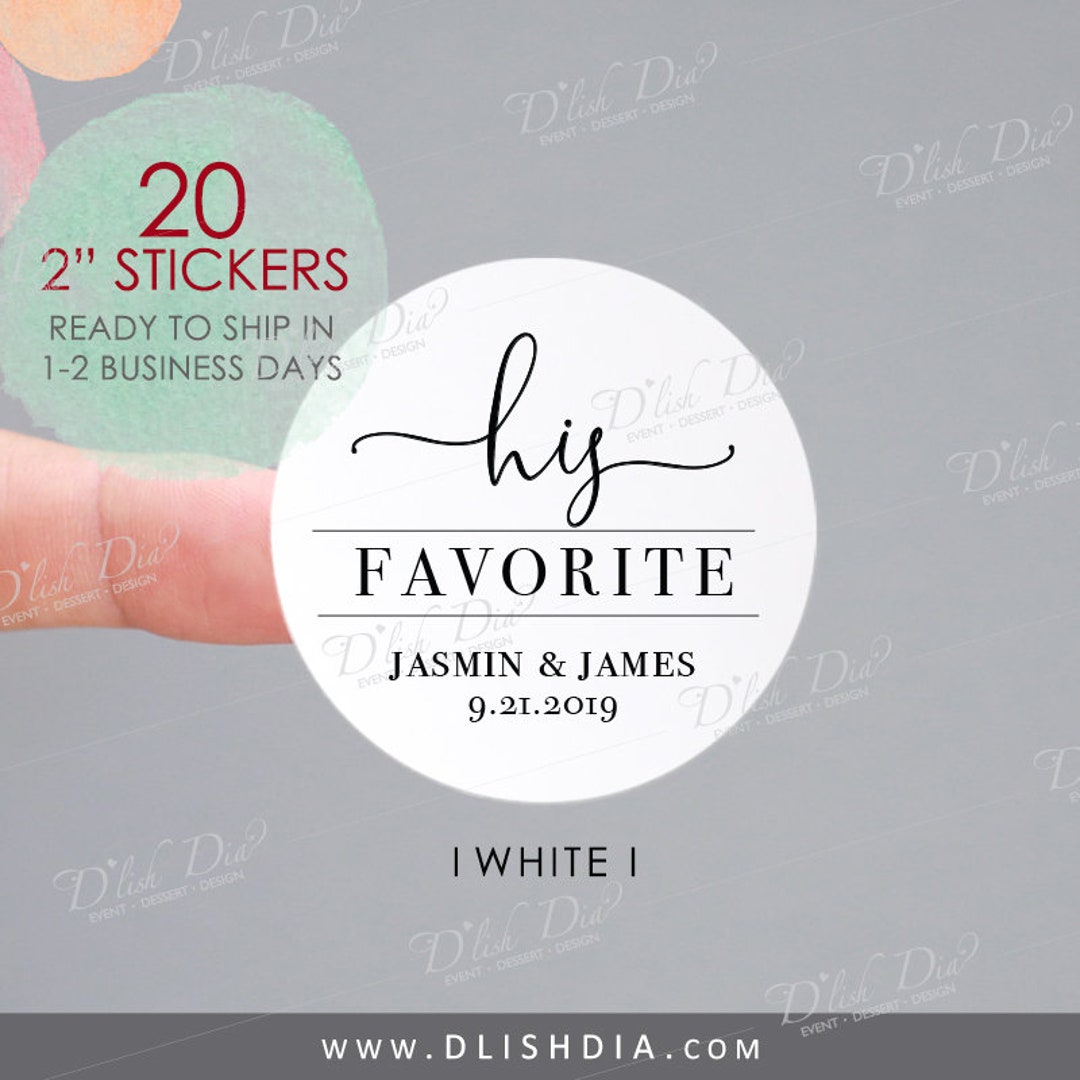 10 His/10 Her Favorite Stickers,wedding Favor Stickers,wedding Welcome ...