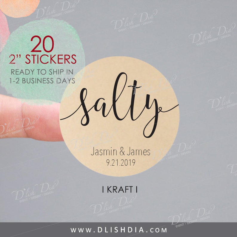 Sweet and Salty Wedding Favor Stickers,10 Sweet/10 Salty Favor Labels ...