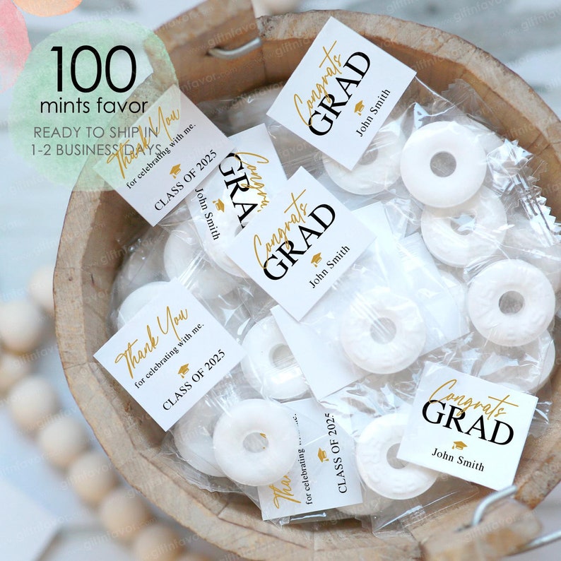 100pcs Congrats Grad Favors,graduation Mints,graduation Party Favors ...