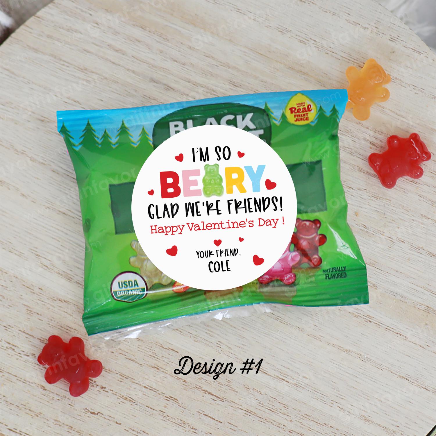Kids Valentine's Day Class Exchange Stickers,gummy Bears Valentines Day ...