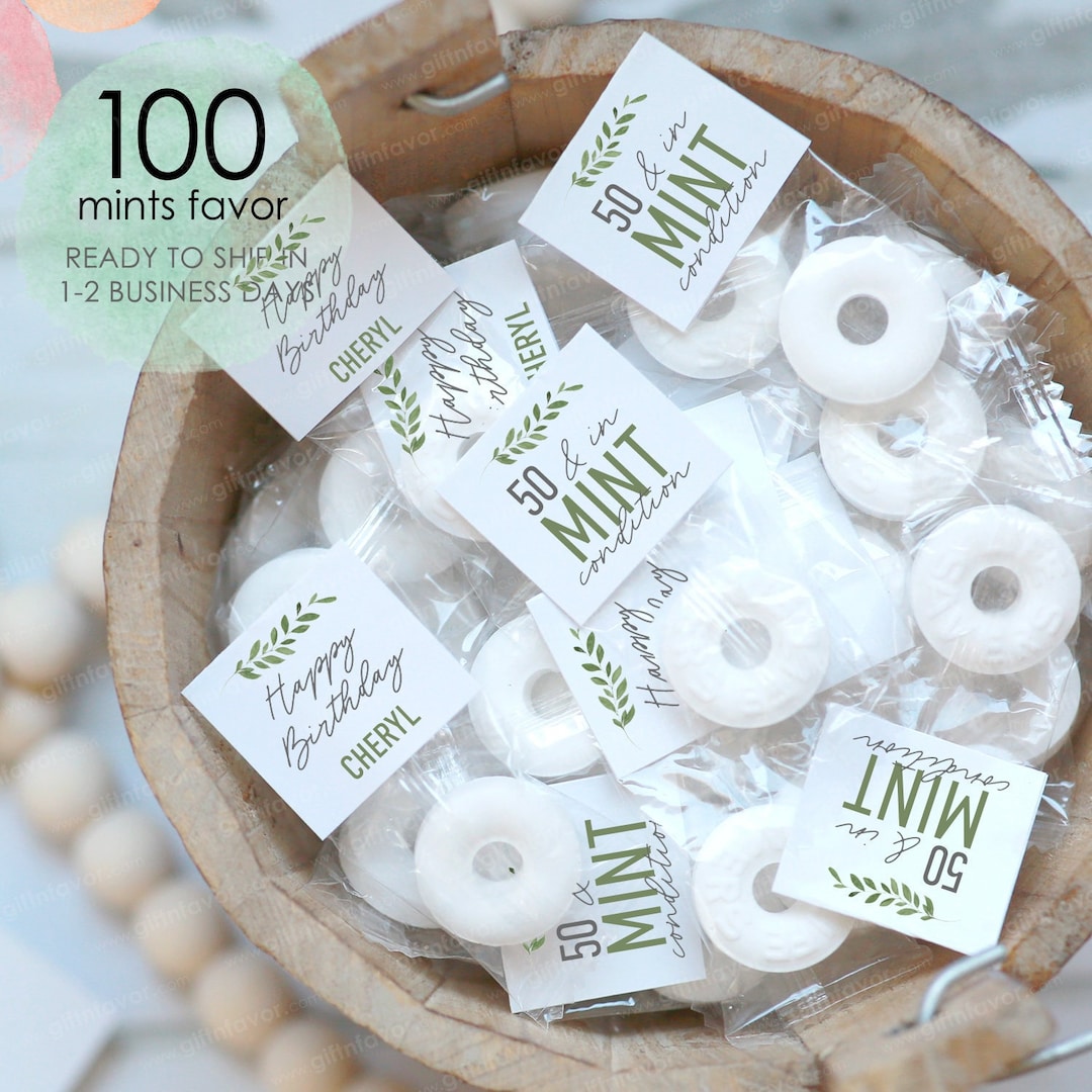 Birthday Party Mints,birthday Party Favors,50 and in Mint Condition,diy ...