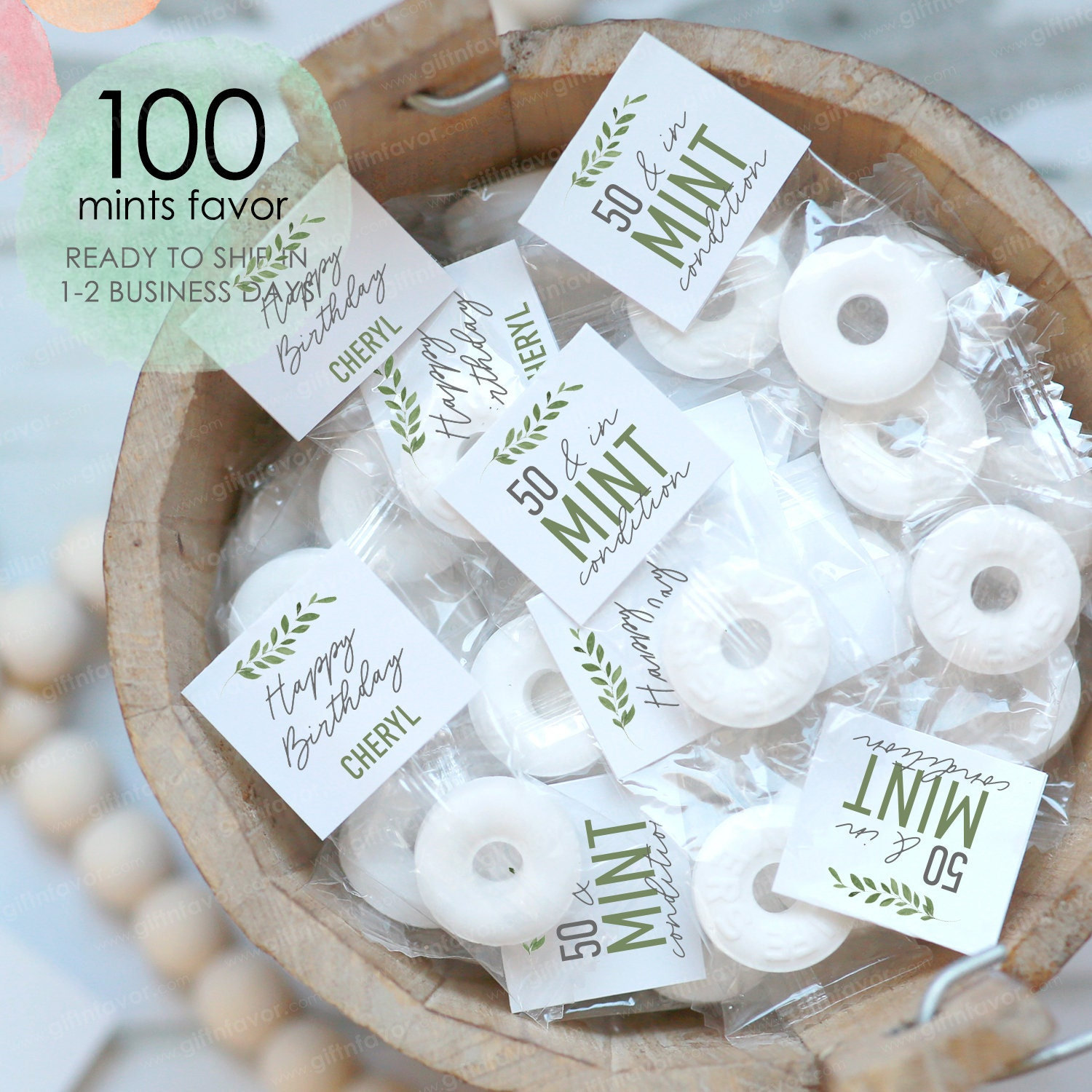 Birthday Party Mints,birthday Party Favors,50 and in Mint Condition,diy ...