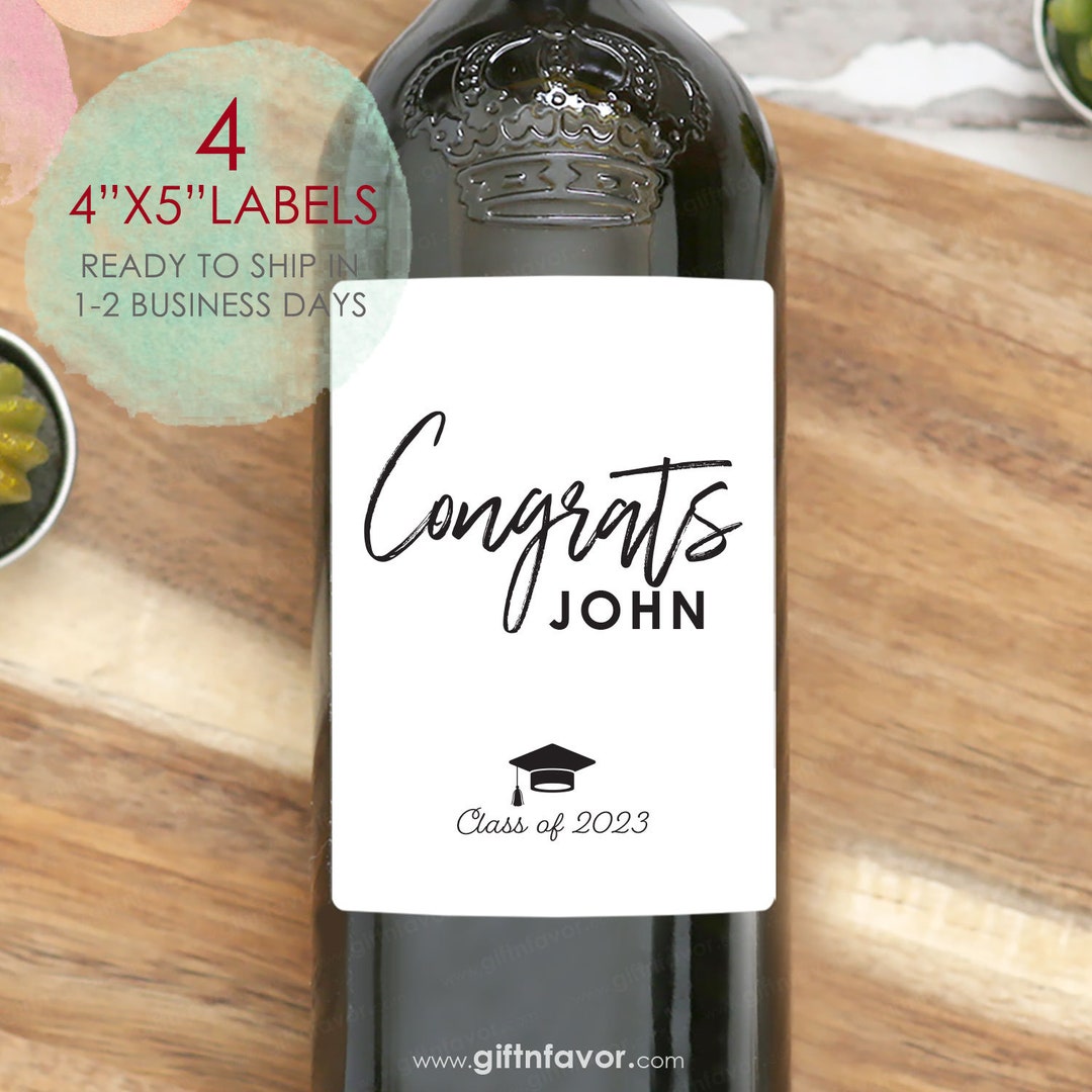 Congrats Wine Label,personalized Graduation Wine Label,graduation Wine ...