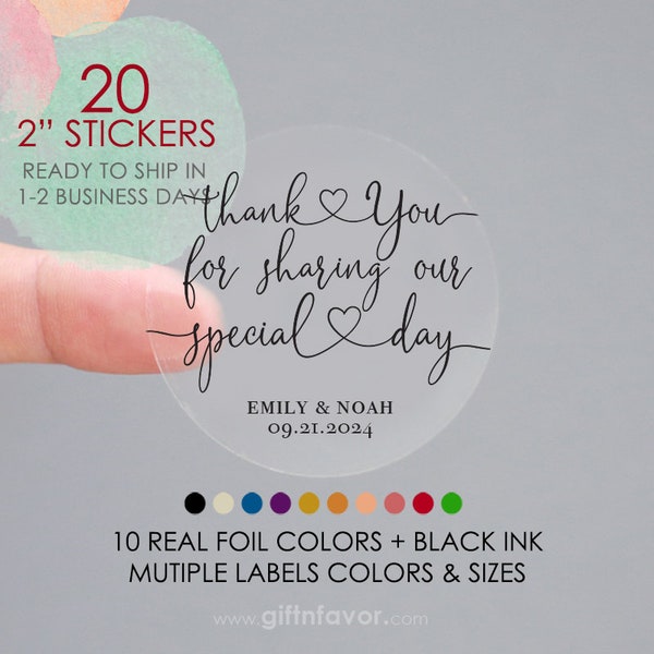 Thank You for Sharing Our Special Day Stickers - Etsy