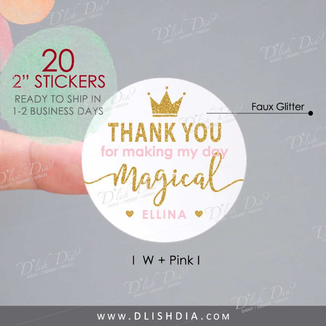 Princess Stickers,prince Stickers,faux Gold Glittered Crown Stickers ...