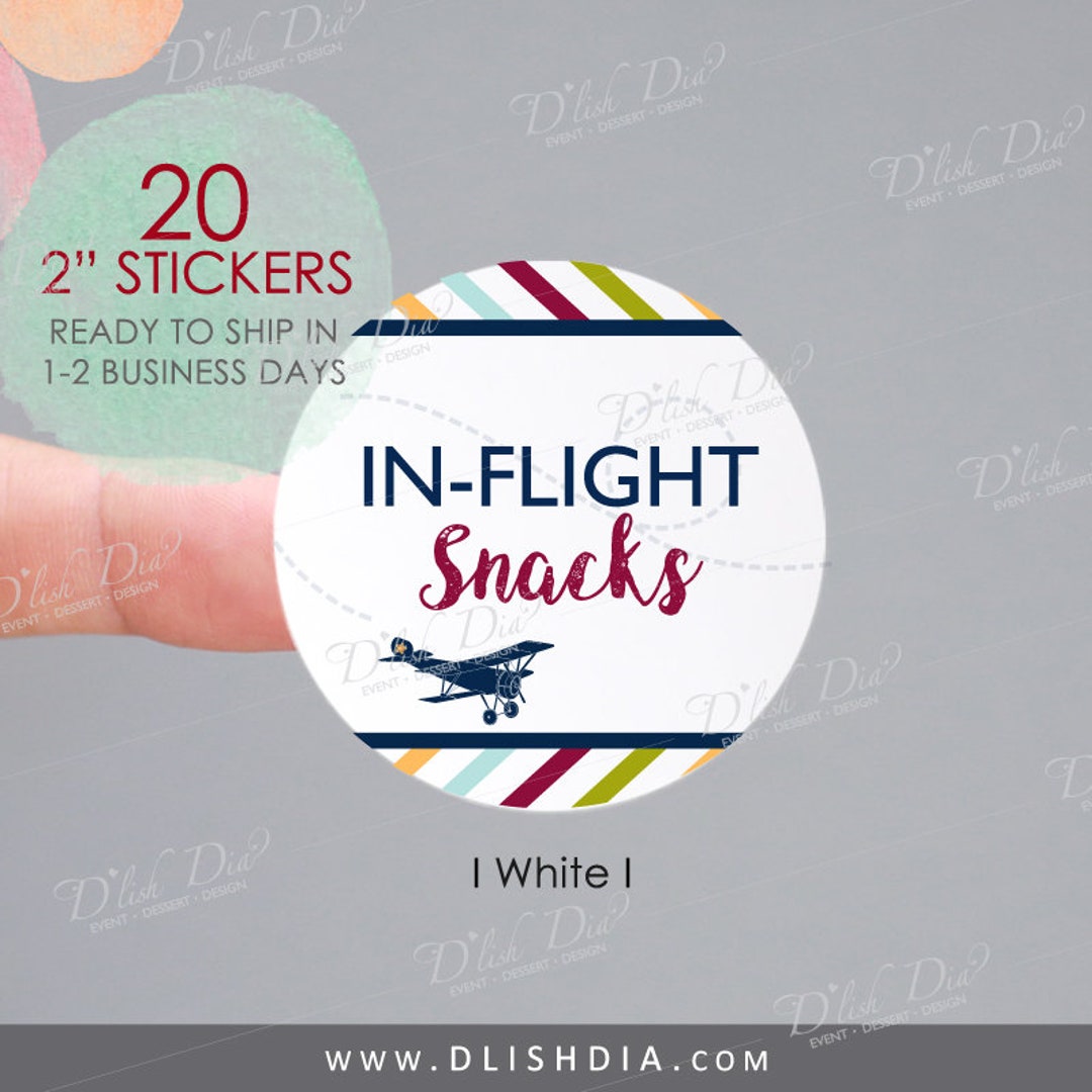 IN-FLIGHT SNACKS Stickers,time Flies Snack Stickers,airplane Birthday ...