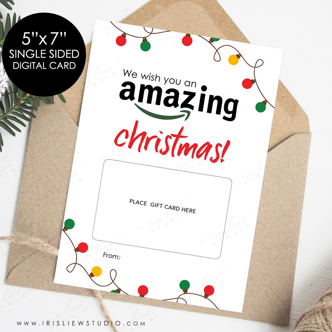 We Wish You an Amazing Christmas Card,amazon Gift Card Holder,christmas ...
