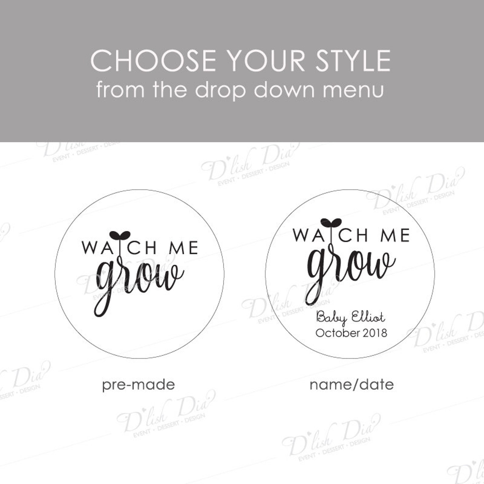 Watch Me Grow Favor Stickerssucculent Favor Stickerswatch Me - Etsy