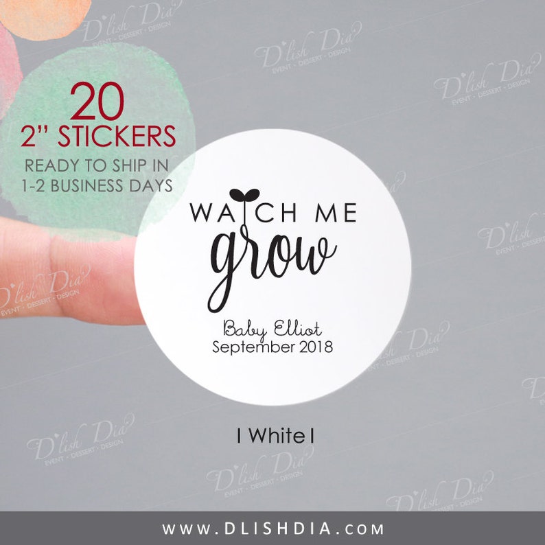 Watch Me Grow Favor Stickers,succulent Favor Stickers,watch Me Grow ...