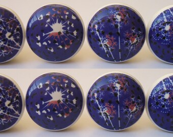 Multi Color Flat Ceramic Knobs Kitchen Cabinet Knobs | Etsy