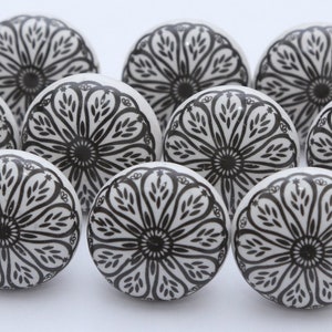 Grey & White Ceramic Knobs Ceramic Door Knobs Kitchen Cabinet | Etsy