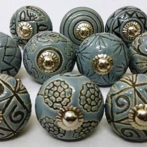 Grey Color Vintage Look Ceramic Knobs Vintage Ceramic Door Knobs Pumpkin Knobs Kitchen Cabinet ...