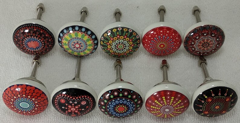 Multi Color Ceramic Knobs Kitchen Cabinet Drawer Knobs - Etsy