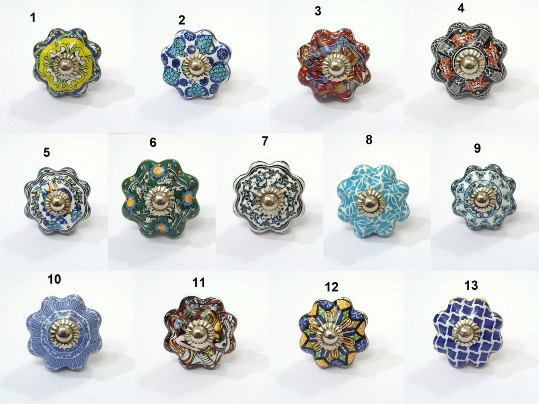 Pumpkin Ceramic Door Knobs Pumpkin Knobs Handpainted Kitchen Cabinet ...