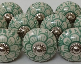 Red Color Flower Design Handpainted Emboss dotted Ceramic | Etsy