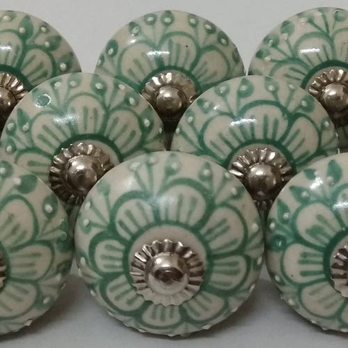 Multicolor Flower Design Ceramic Knobs Handpainted Knobs - Etsy