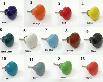 Grey and White Assorted Ceramic Knobs Handpainted Ceramic Door Knobs Kitchen Cabinet Knobs ...