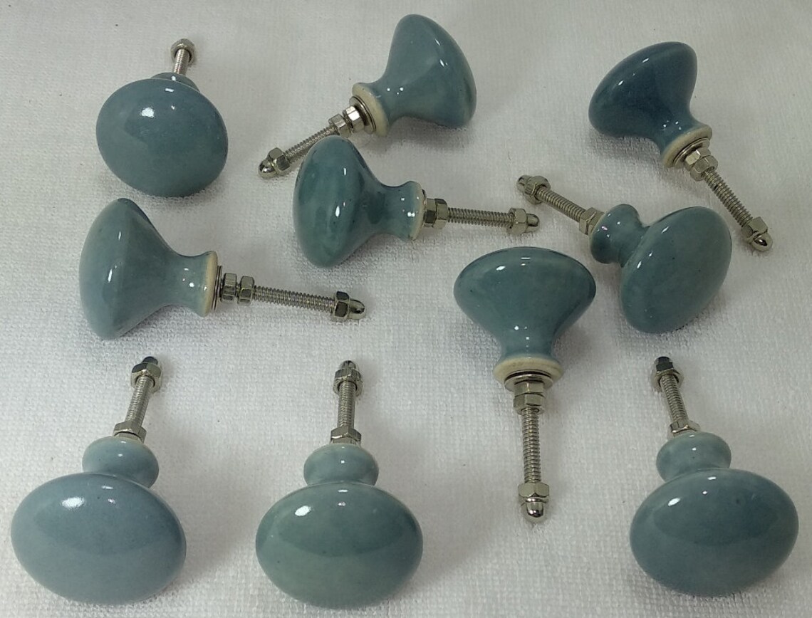 Grey Color Vintage Ceramic Knobs Kitchen Cabinet Knobs Drawer - Etsy