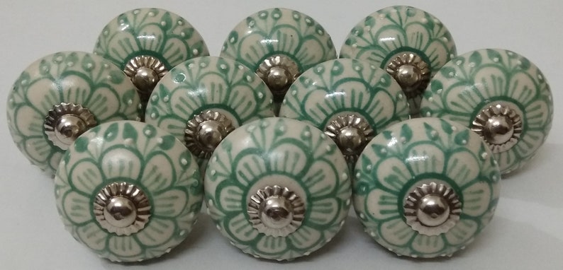 Blue Color Flower Design Handpainted Emboss dotted Ceramic - Etsy