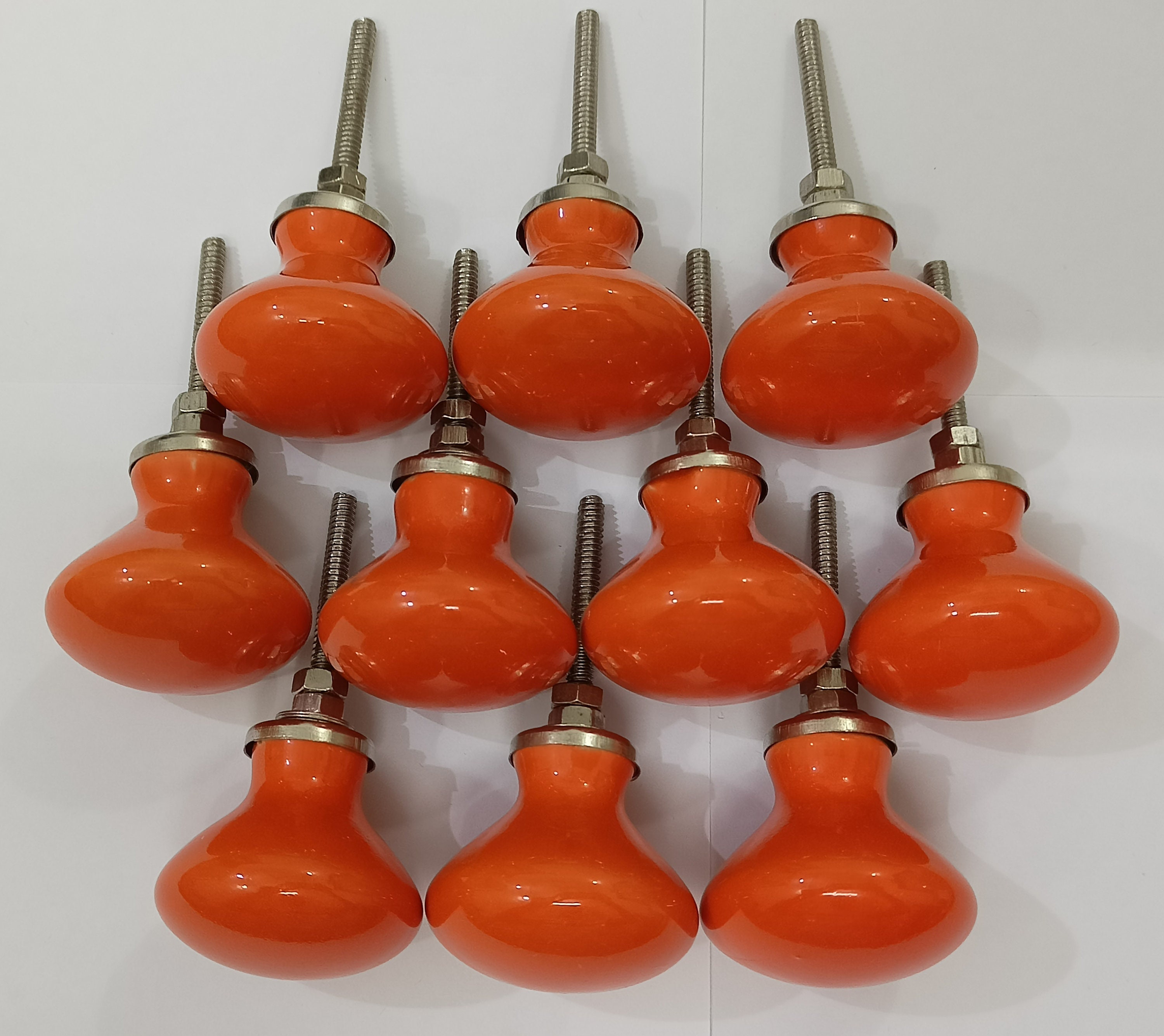 Orange Ceramic Knobs, Handmade Cabinet & Drawer Hardware - Etsy