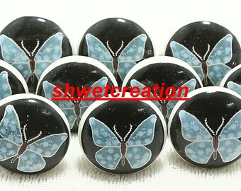 Grey & White Ceramic Knobs Kitchen Cabinet Drawer Knobs Hardware Knobs Handmade Knobs Cabinet ...